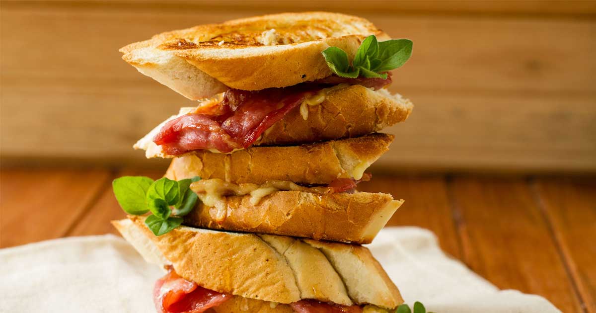 Bacon, Brie & Apricot Jam Toasties | Rhodes Food Group