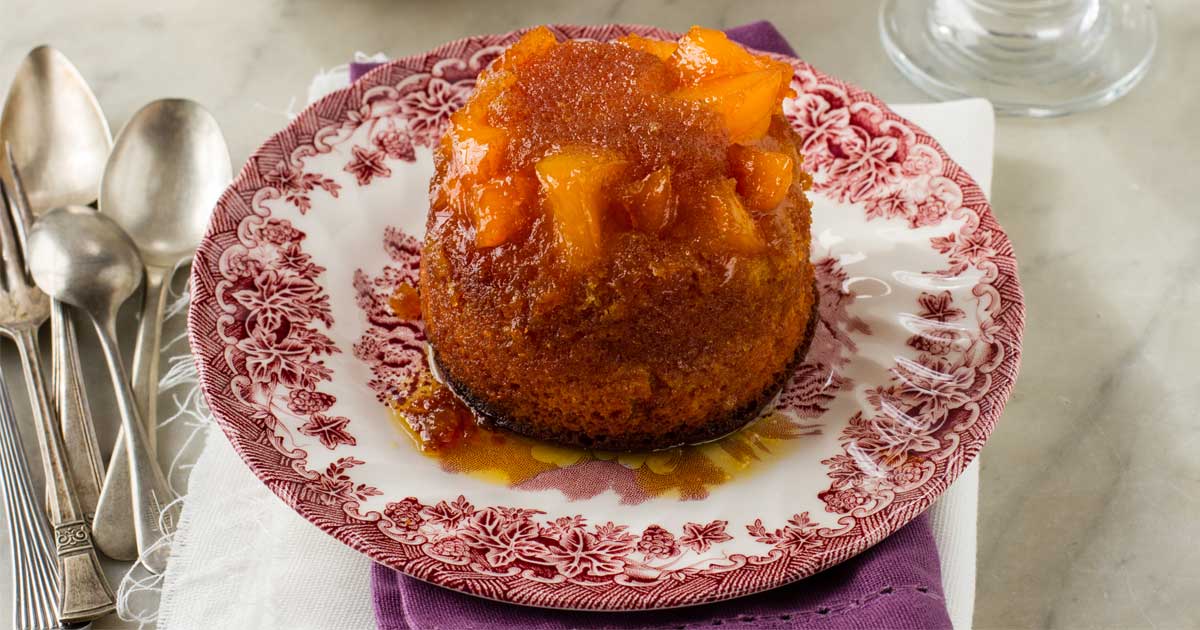 Baked Pudding With Peach Topping | Rhodes Food Group