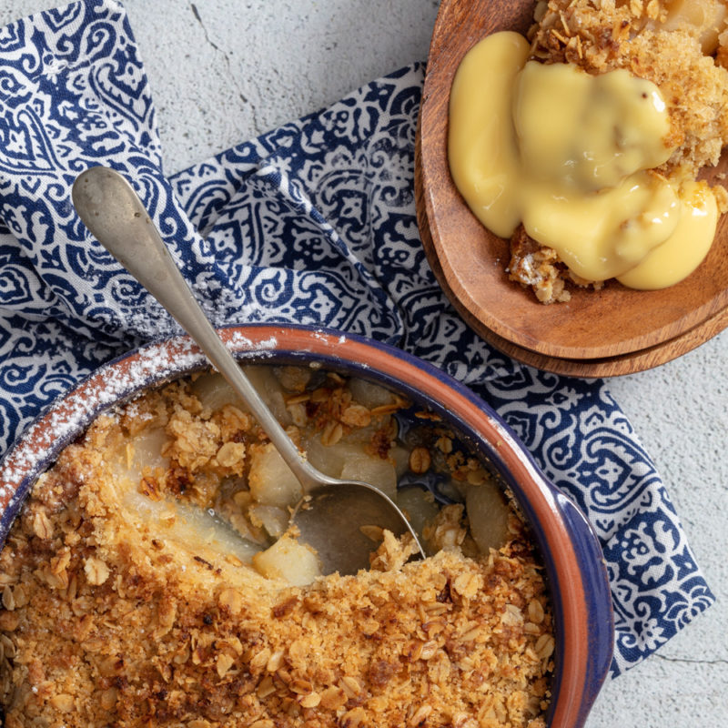 Pear And Ginger Crumble | Rhodes Food Group